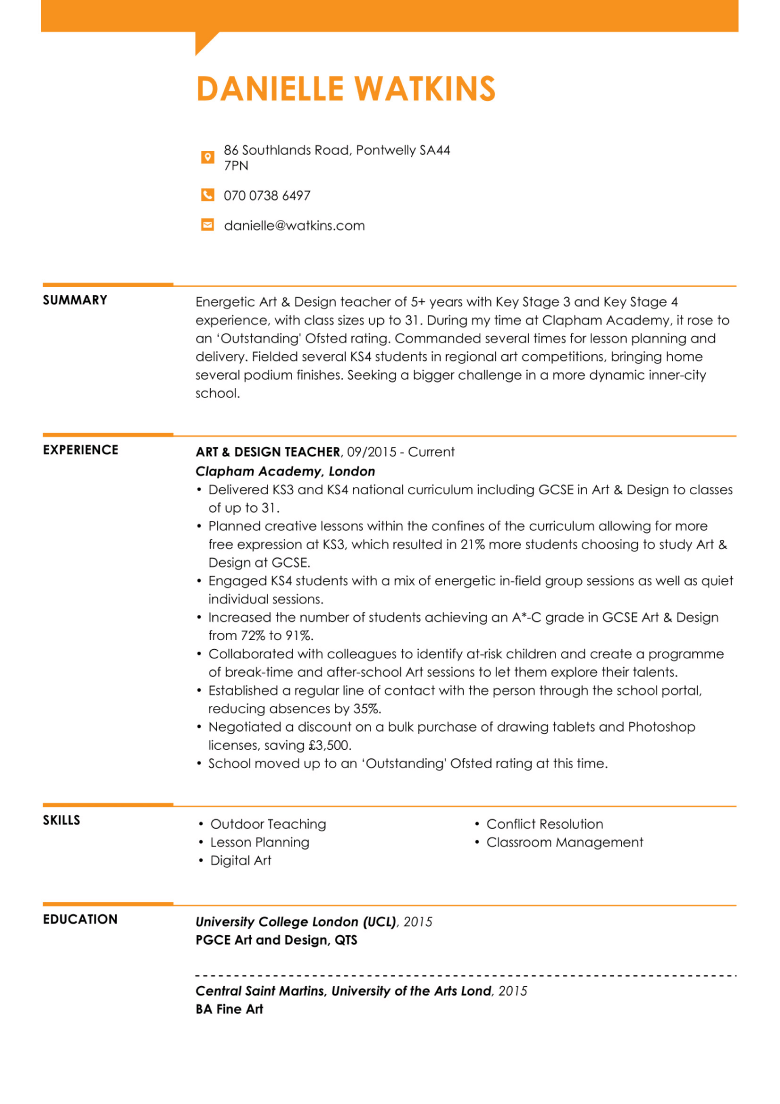 CV Examples With Good Tips And Text Samples CV Examples With Good Tips And Text Samples