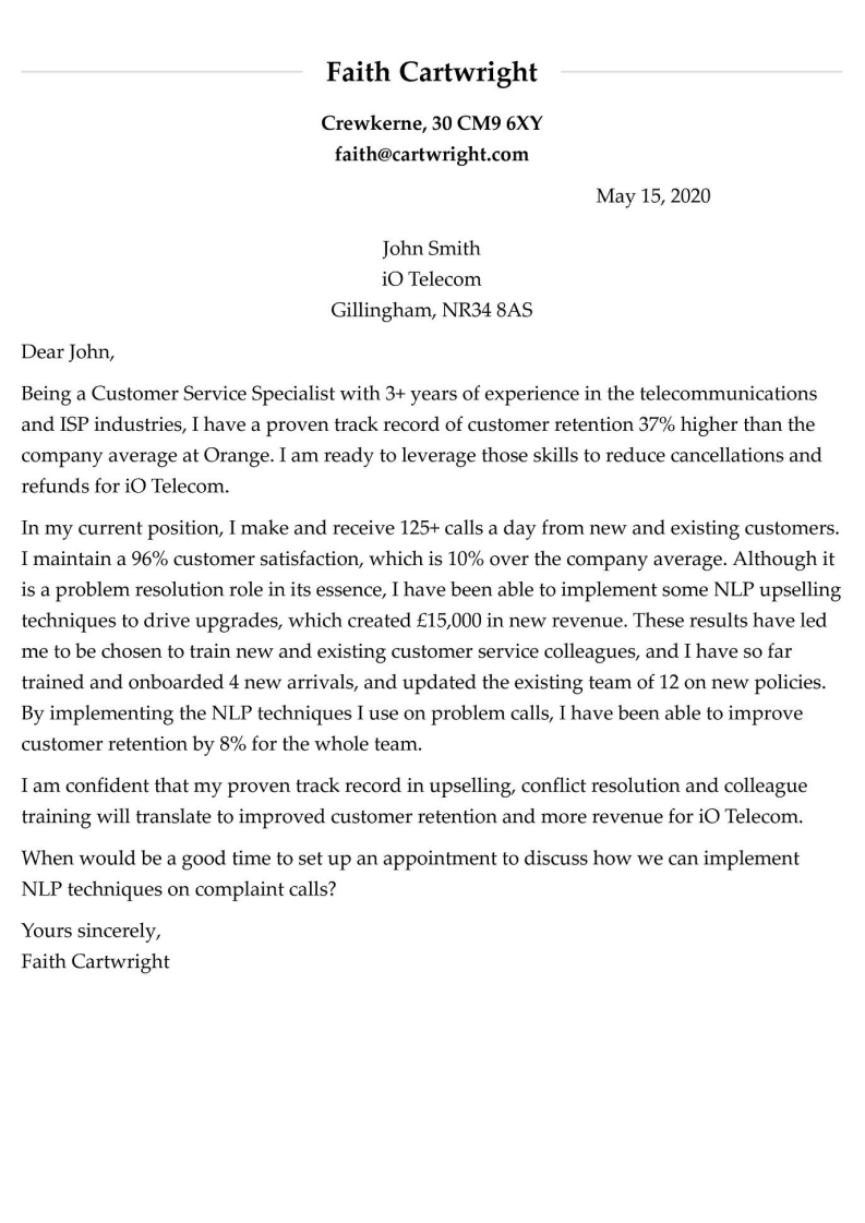 Cover Letter Customer Service Library
