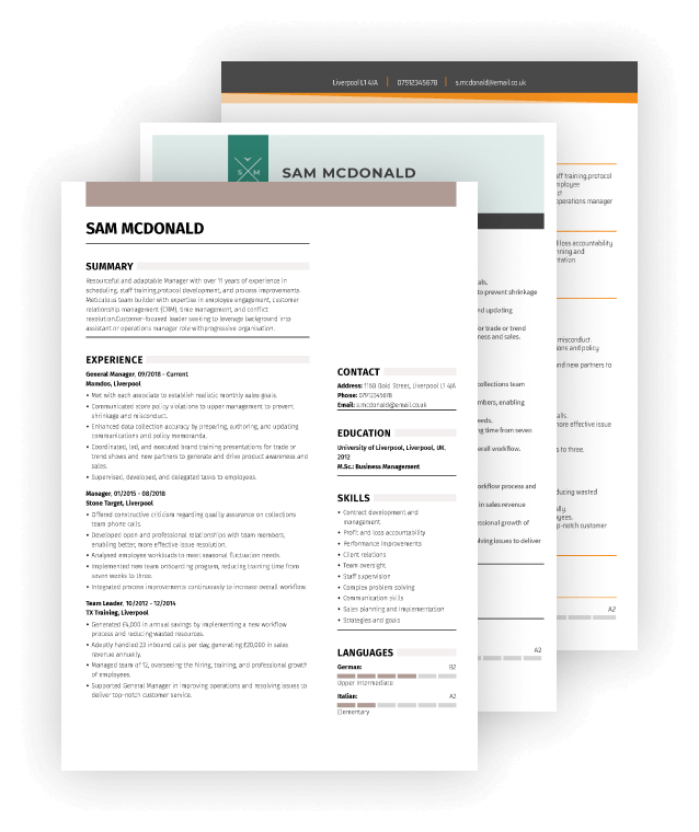 CV Examples With Good Tips And Text Samples cv-examples-with-good-tips-and-text-samples