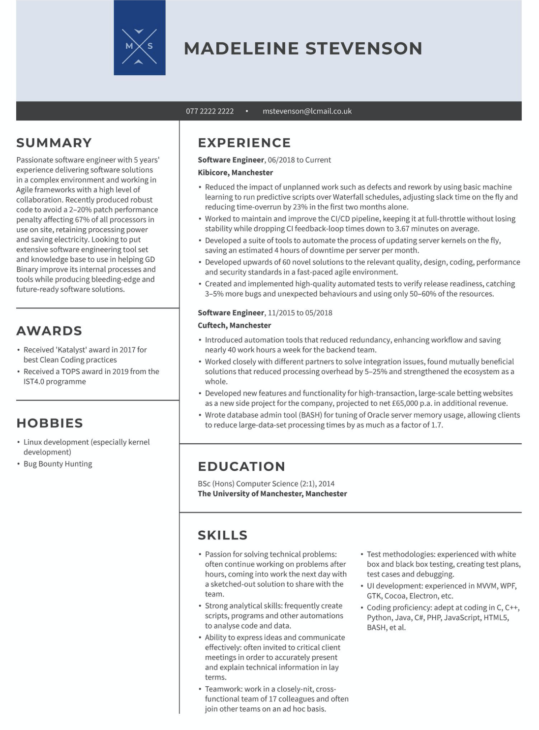 UK s Best CV Examples For 50 Jobs Updated For 2022 UK s Best CV Examples For 50 Jobs Updated For 2022