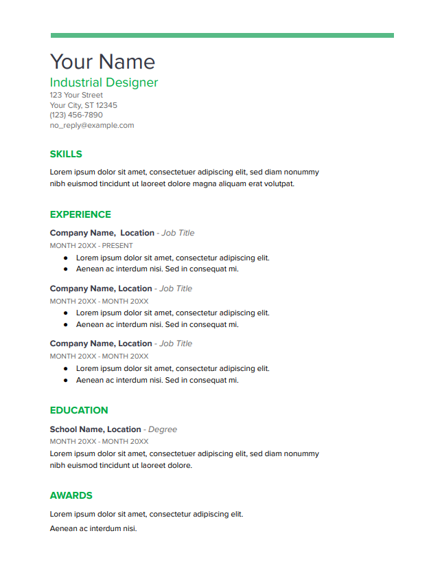 Free CV Templates For The UK Download 