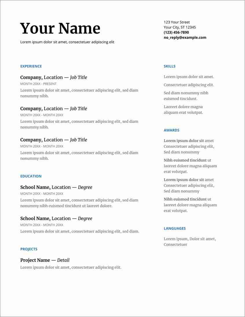 40 Free CV Templates For The UK Download 