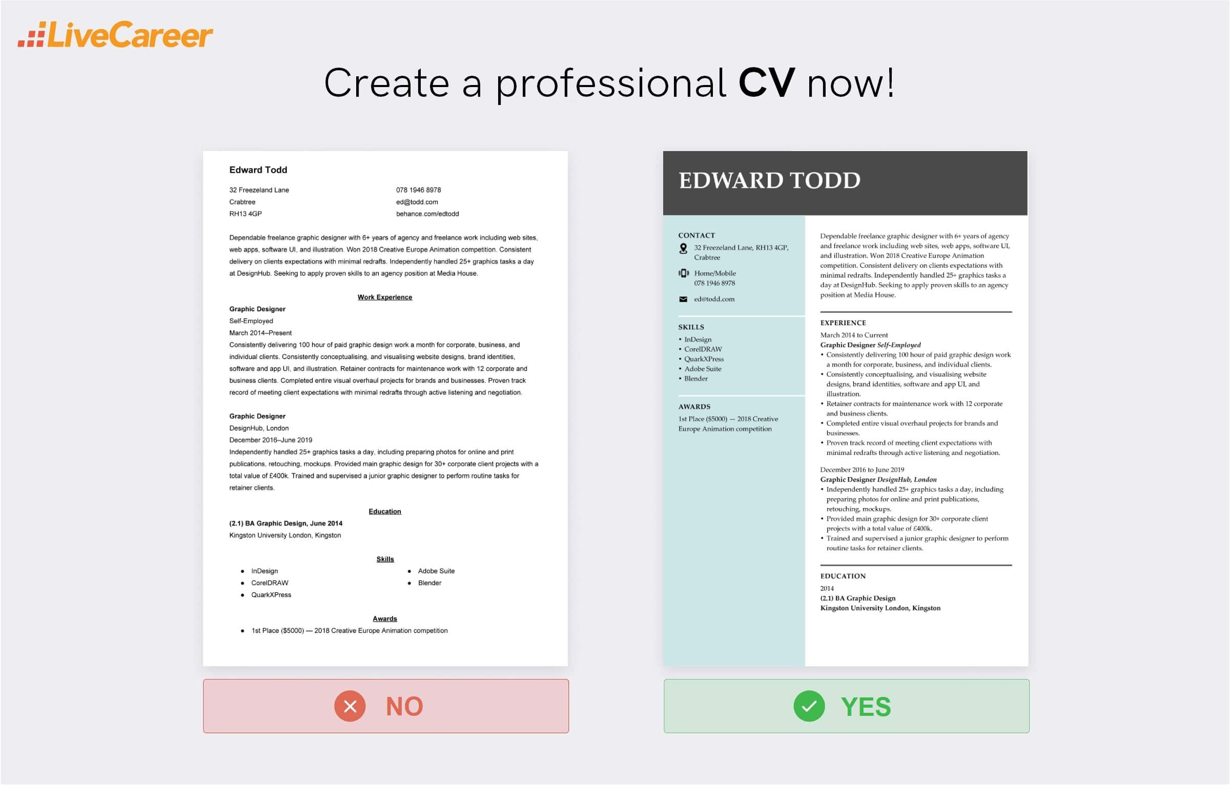 Graphic Design CV Examples Tips For Graphic Designers