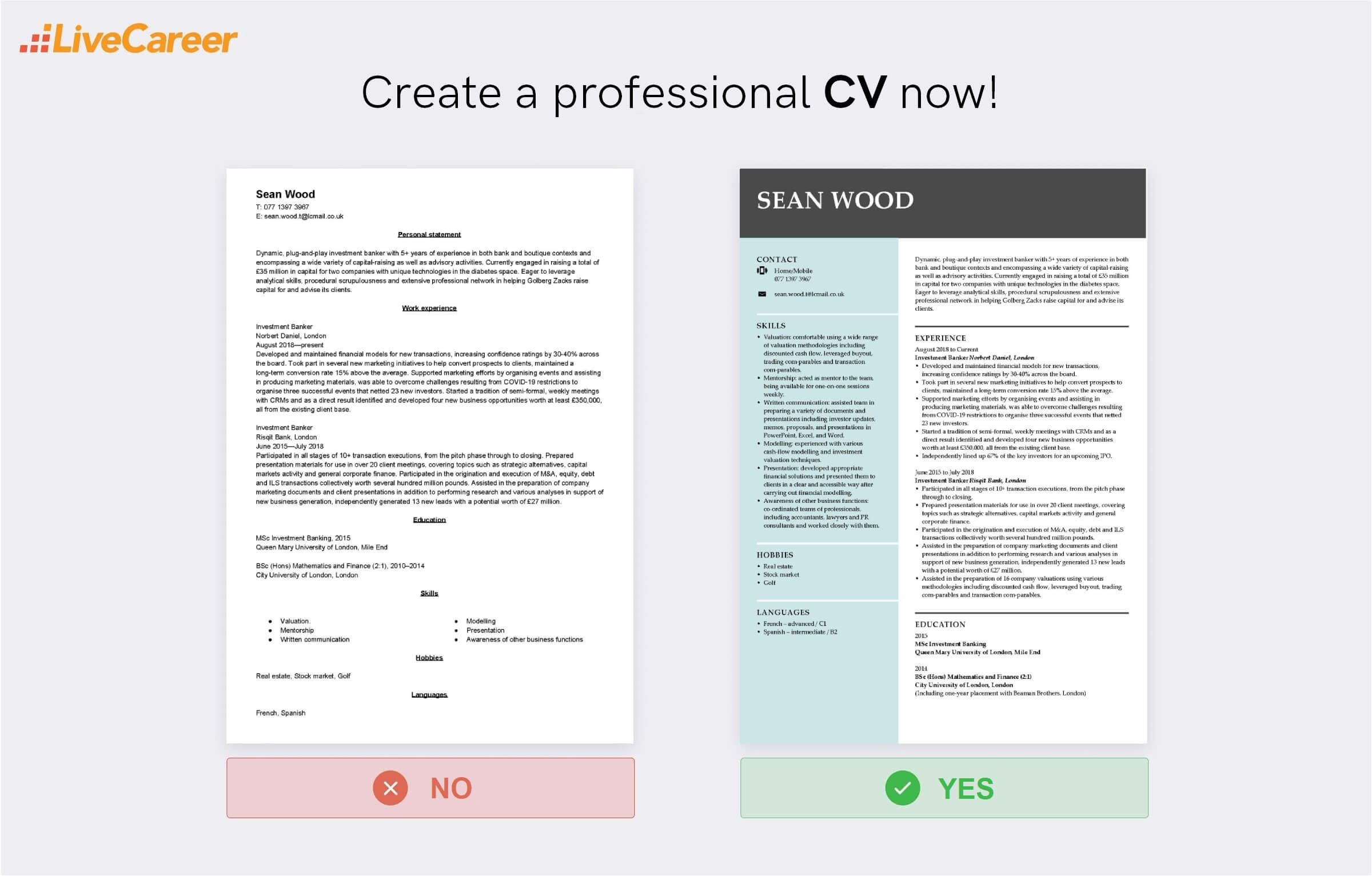 Investment Banking CV Template How To Write Examples Investment Banking CV Template How To Write Examples